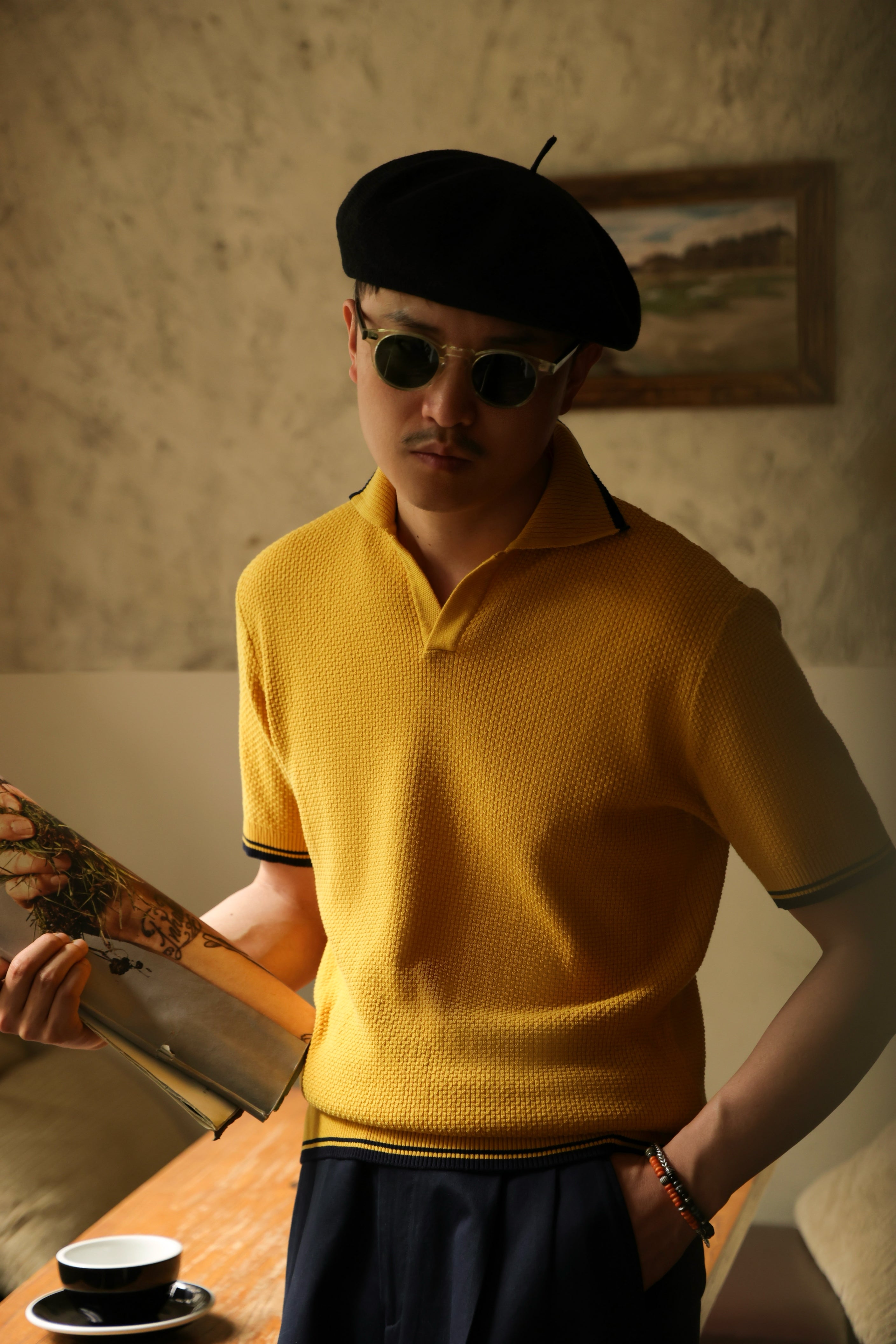 Ugentle Buttonless Cotton Knitted Polo Amber Gold – Yearn Shoemaker